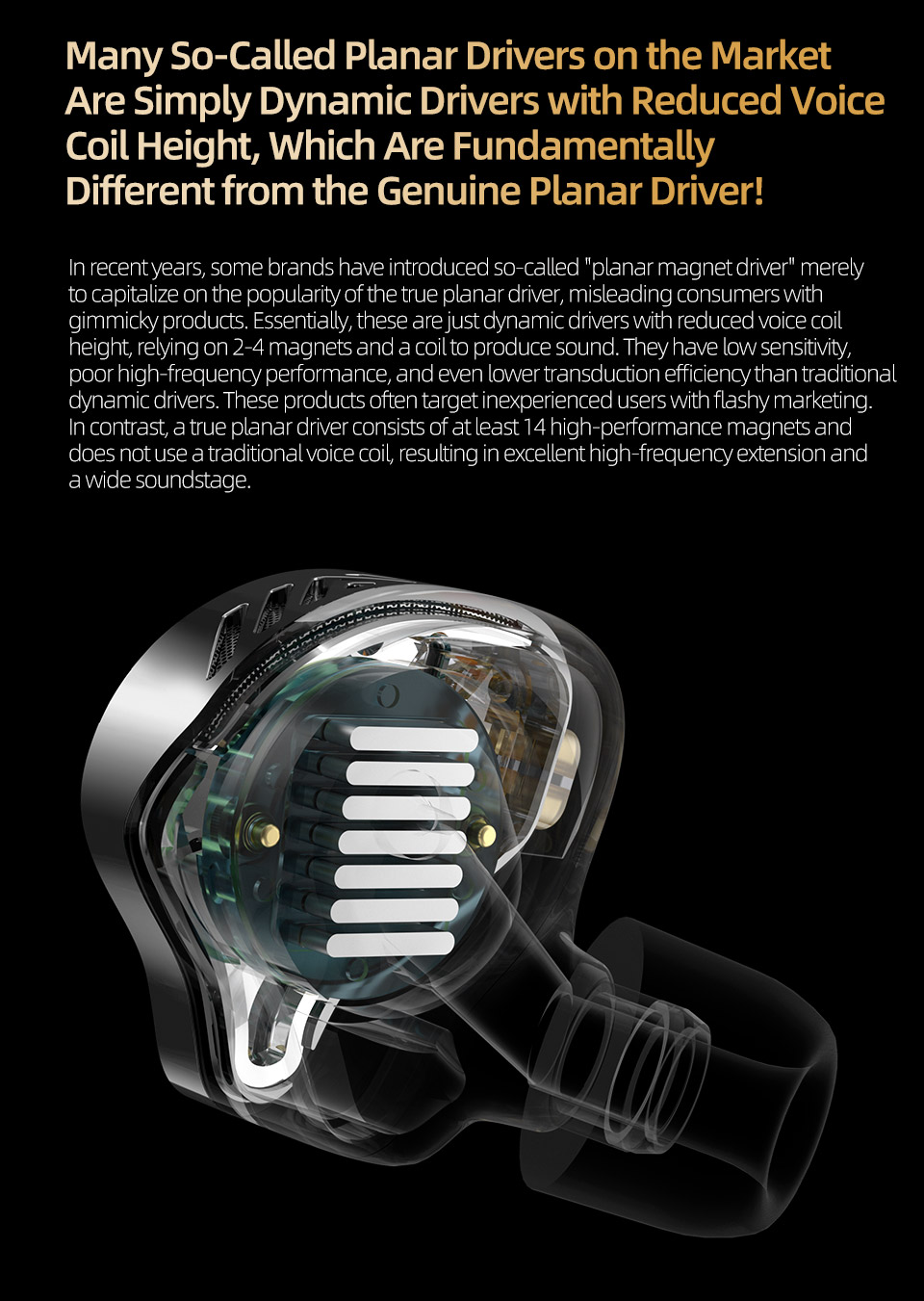 KZ PRX Headphone In Ear Planar Driver Wired Music Earphones HiFi Bass ...