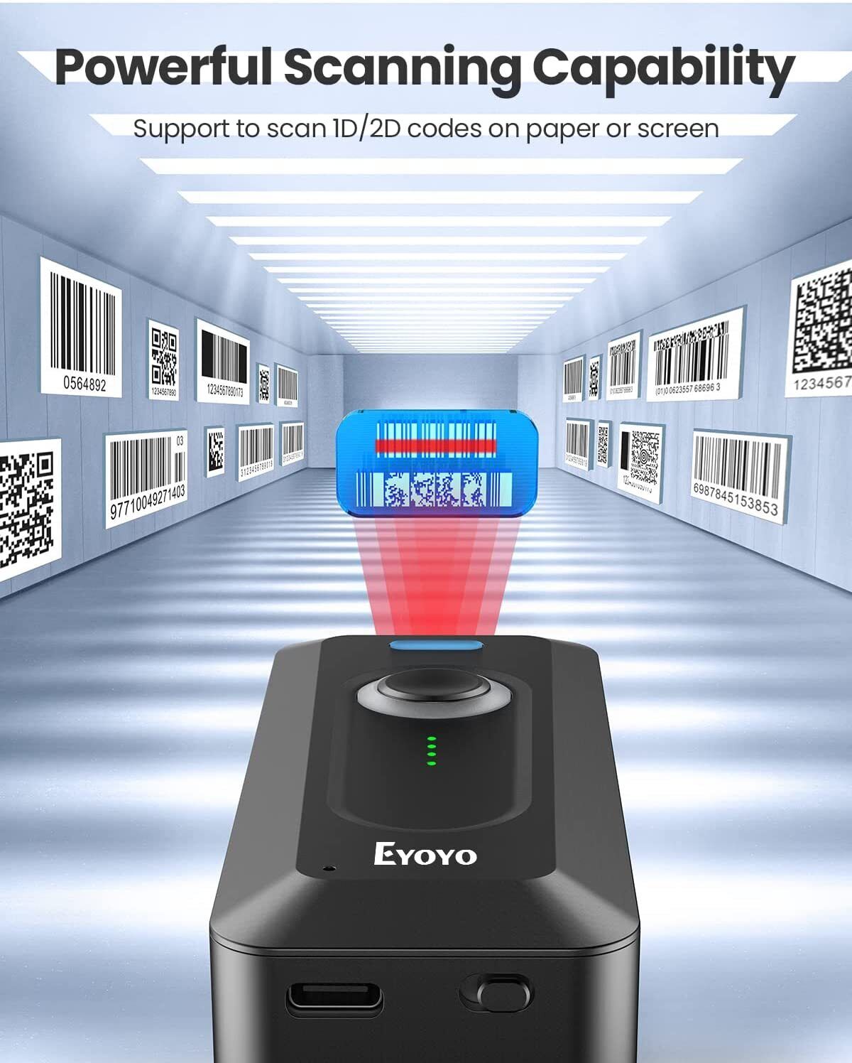 Eyoyo Portable Mini 1D 2D Barcode Scanner 3in1 Via Bluetooth 2 ...