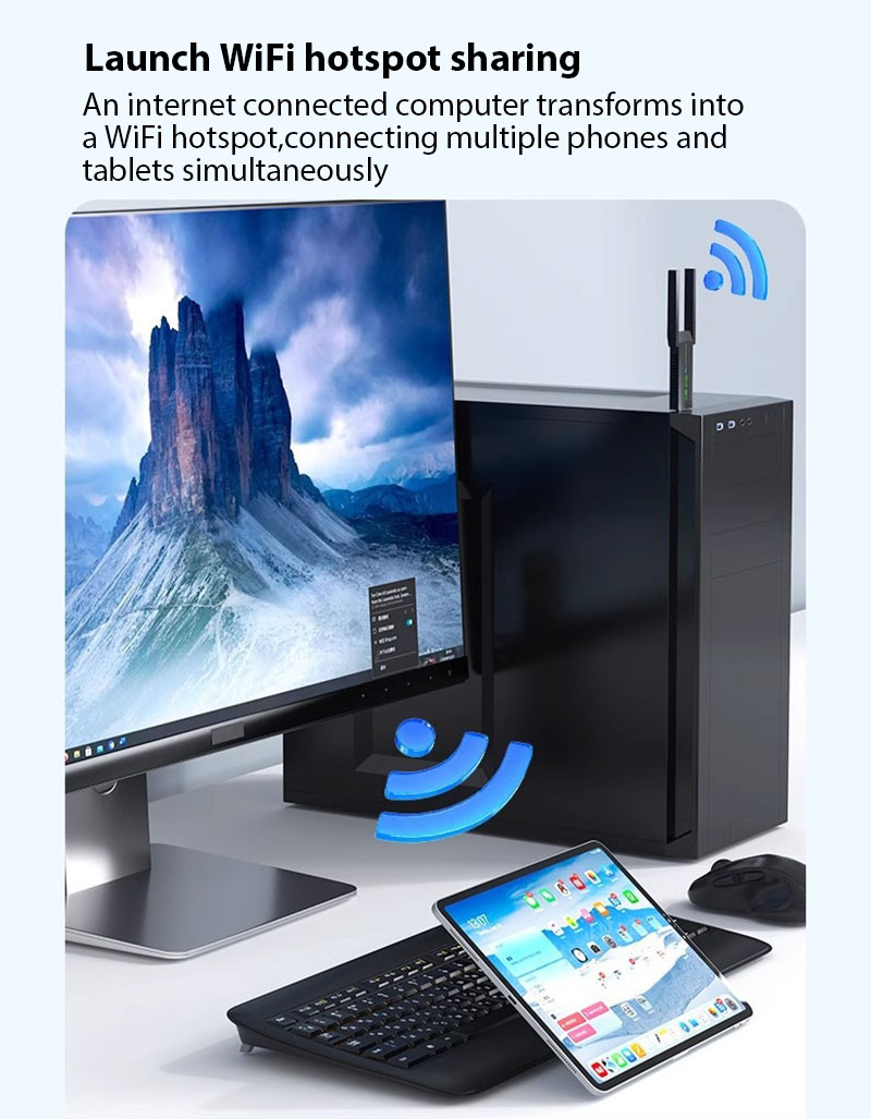 Driver free 5G dual band gigabit USB wireless network card WiFi ...