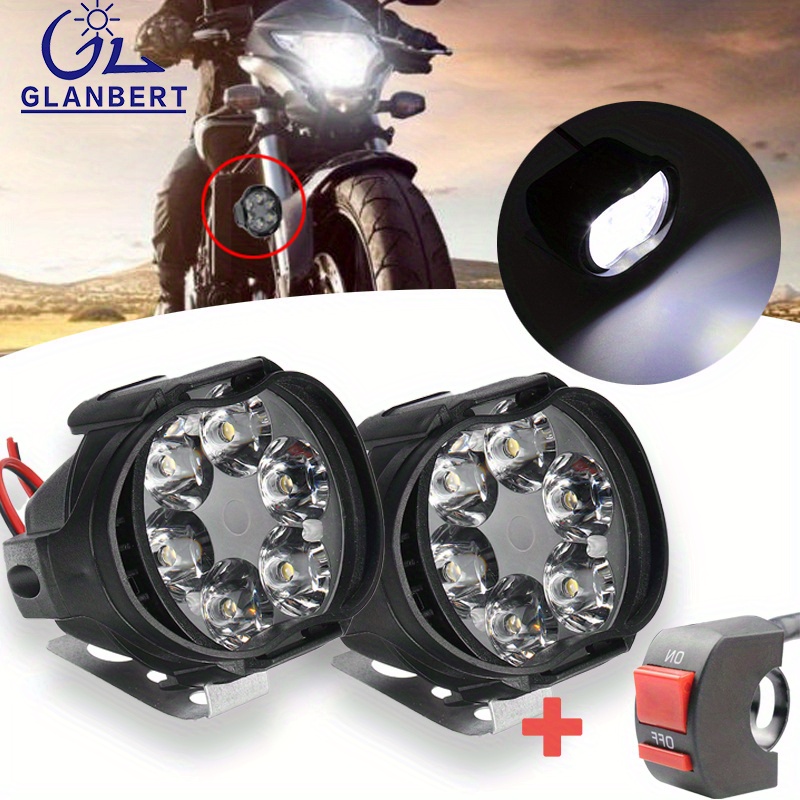 Motorcycles Headlight Working Spot Light LED Motorbike 6500k White ...
