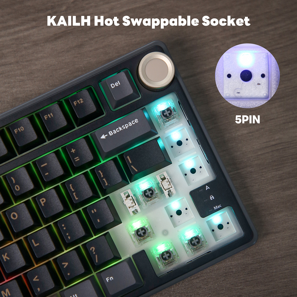 New RK Royal Kludge RKR75 Phantom Gasket Wired Mechanical Keyboard ...