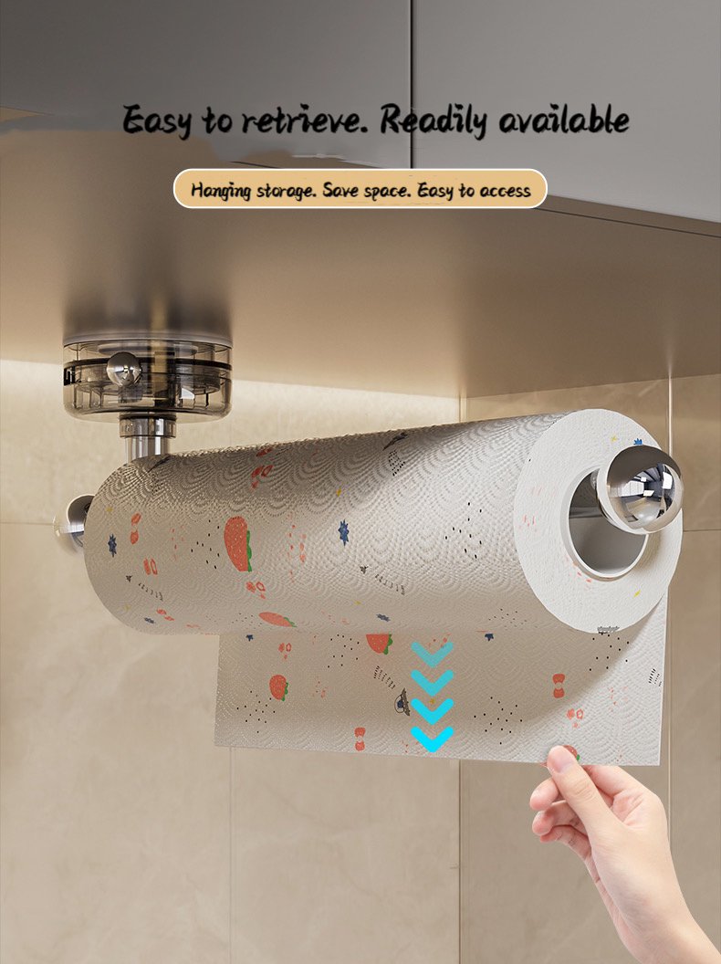 Kitchen Tissue Holder Suction Cup No Punching Wall Mounted Reusable ...
