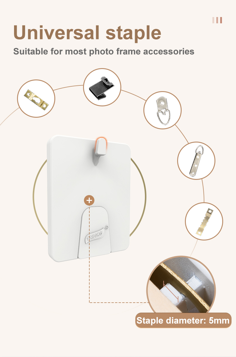 TAILI 4pcs Strong Adhesive Hooks Picture Frame Hook No-punch Hook for ...