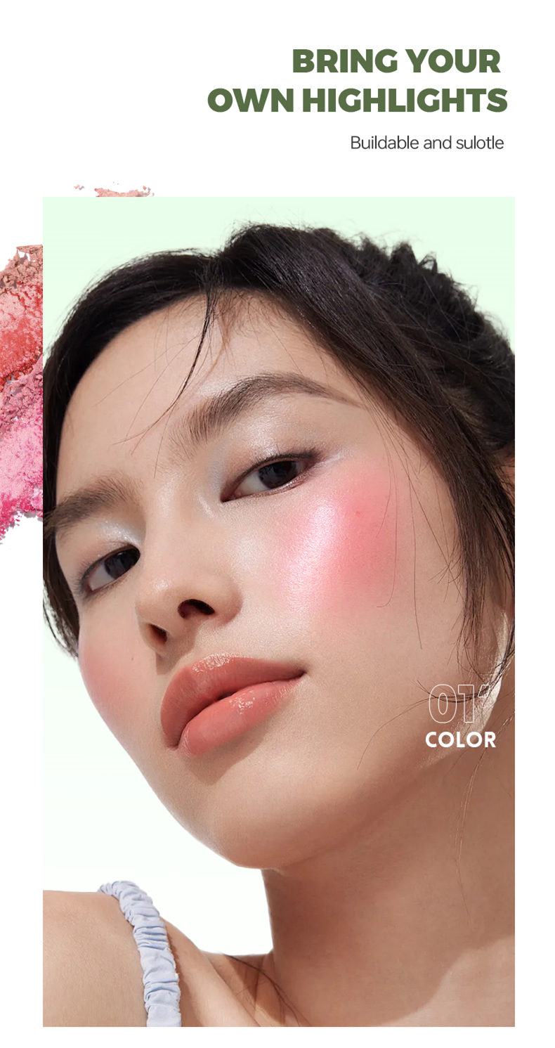 Pudaier Baked Blush Brighten Marbleized Blush Waterproof Lasting Face ...