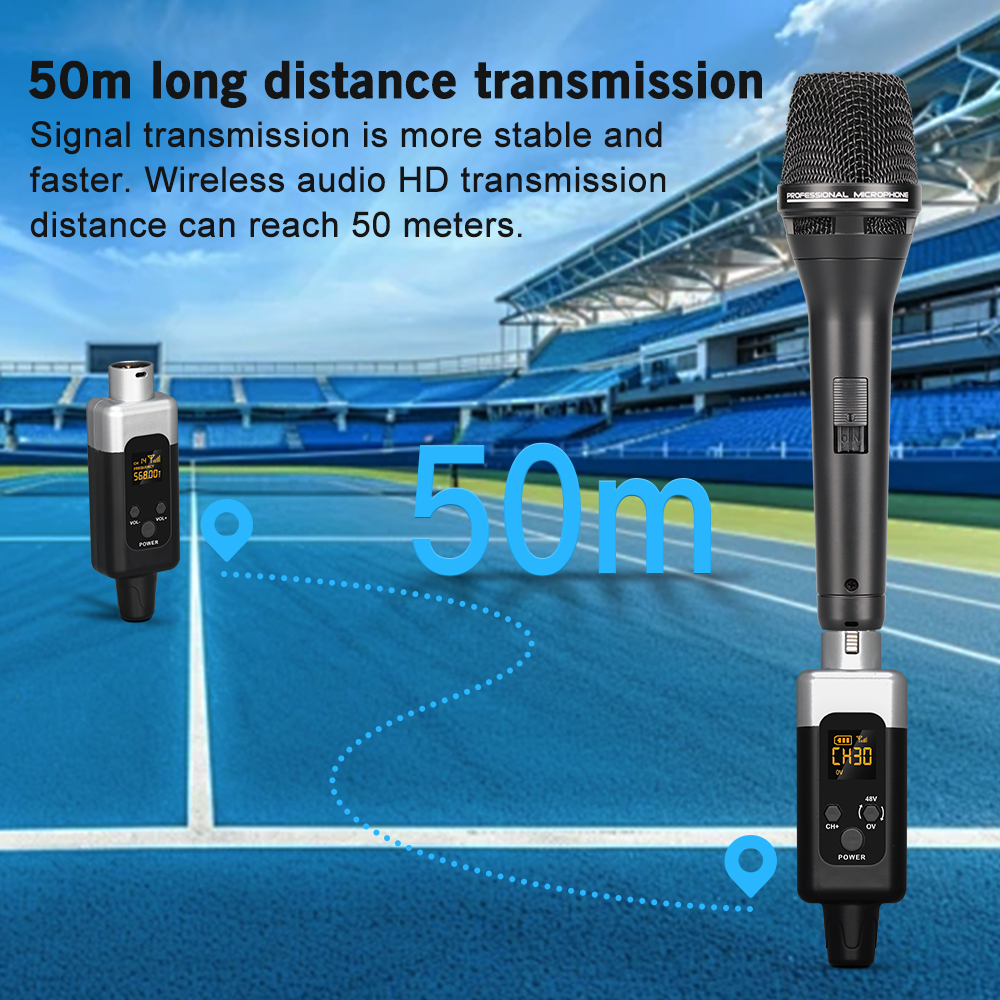 2.4Ghz Wireless Microphone System Transmitter Receiver 0/48V for ...
