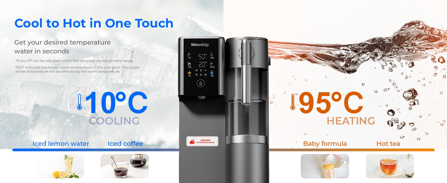 Waterdrop 6 Temperature Hot and Cold Water Filter System NSF certified ...