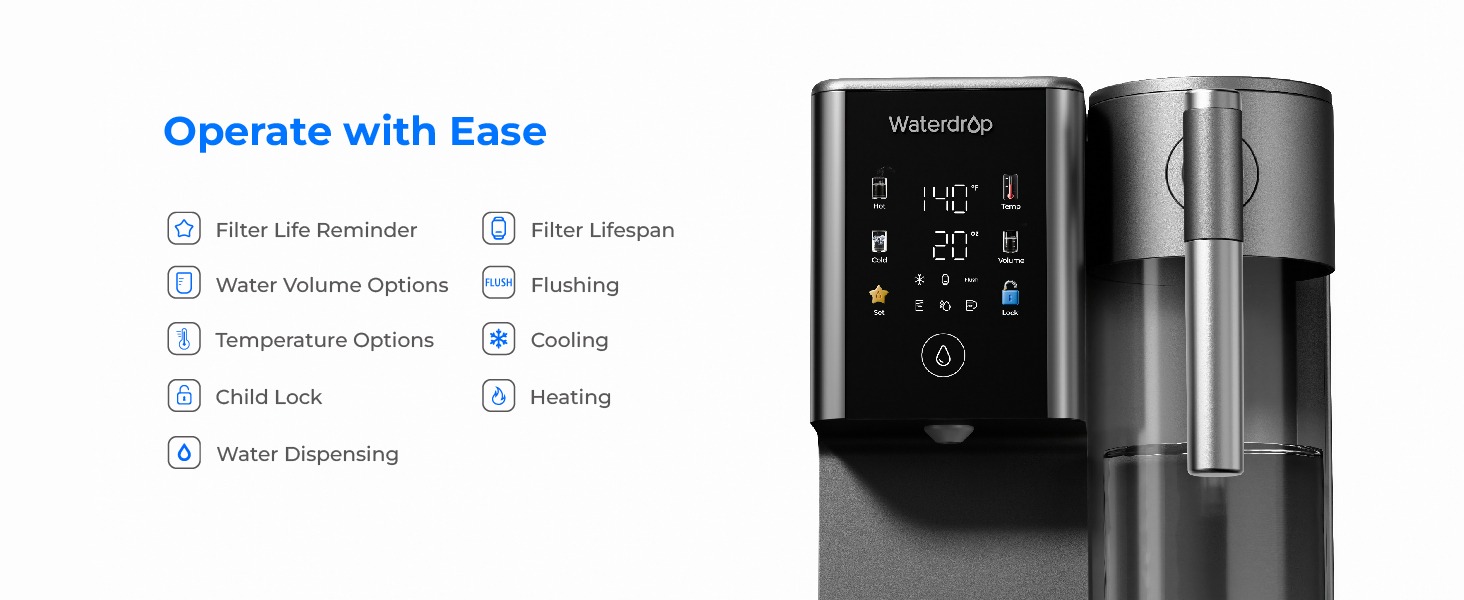 Waterdrop 6 Temperature Hot and Cold Water Filter System NSF certified ...