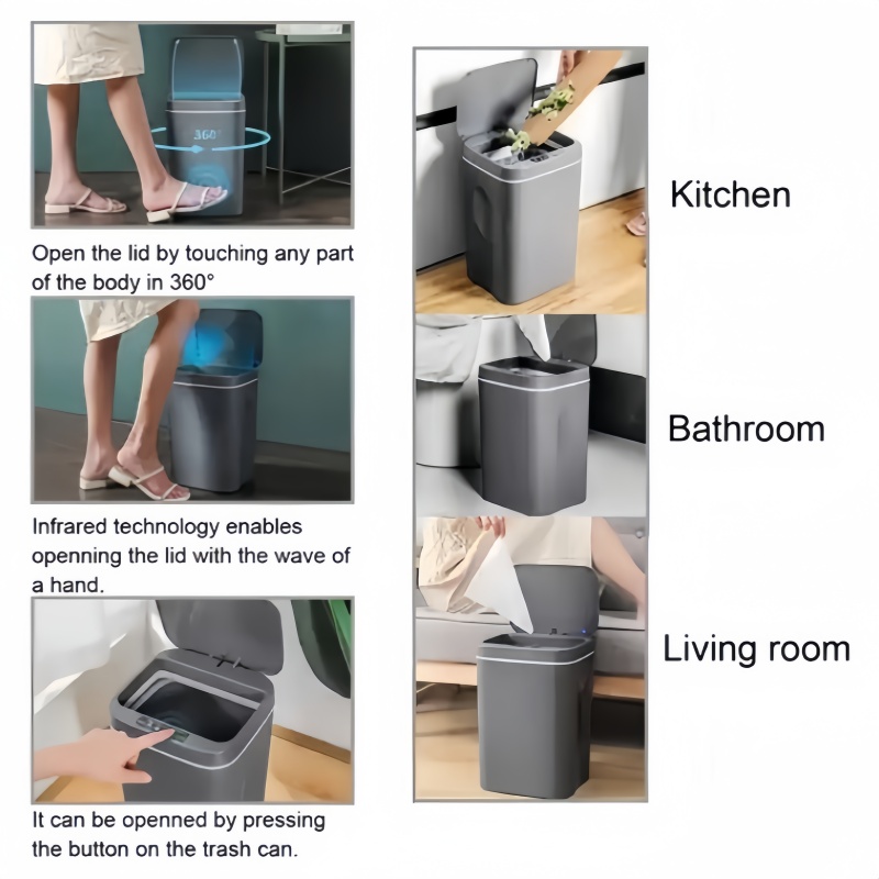 【SG READY STOCK】12L/14L/16L Automatic Sensor Trash Can/Bin Smart ...