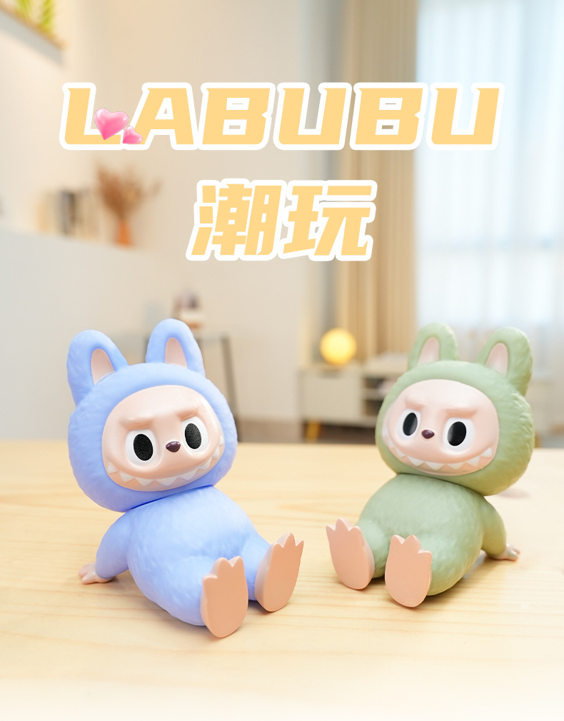 6pcs New Kawaii Labubu Phone Holder Labubu Figure Model Desktop ...