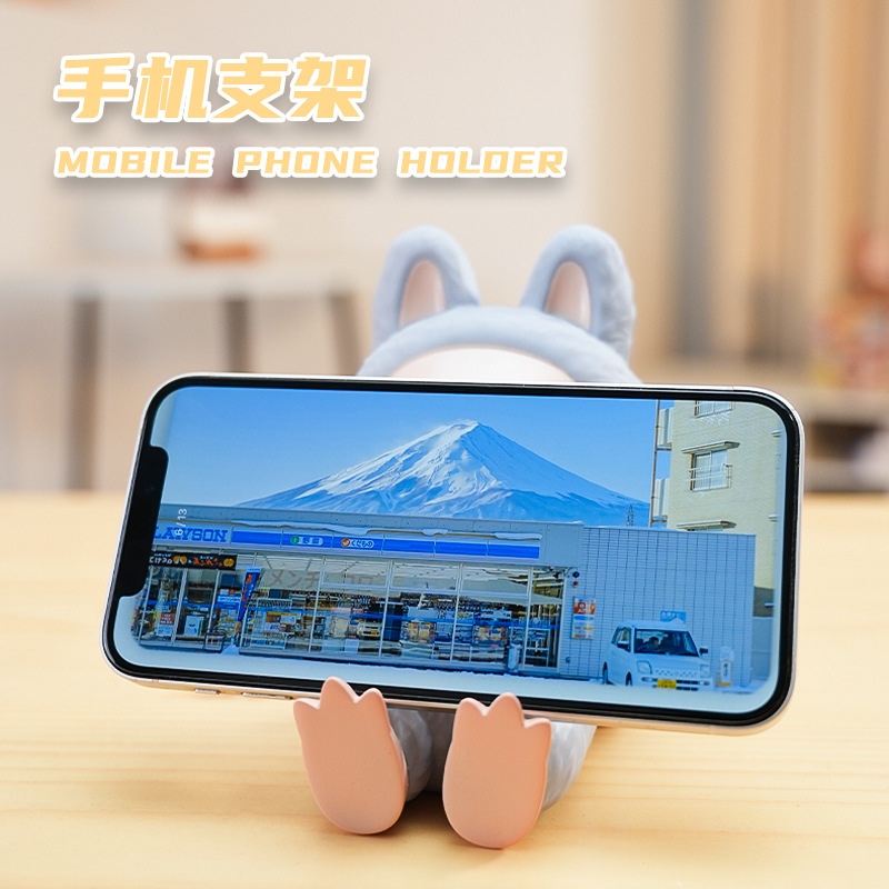 6pcs New Kawaii Labubu Phone Holder Labubu Figure Model Desktop ...