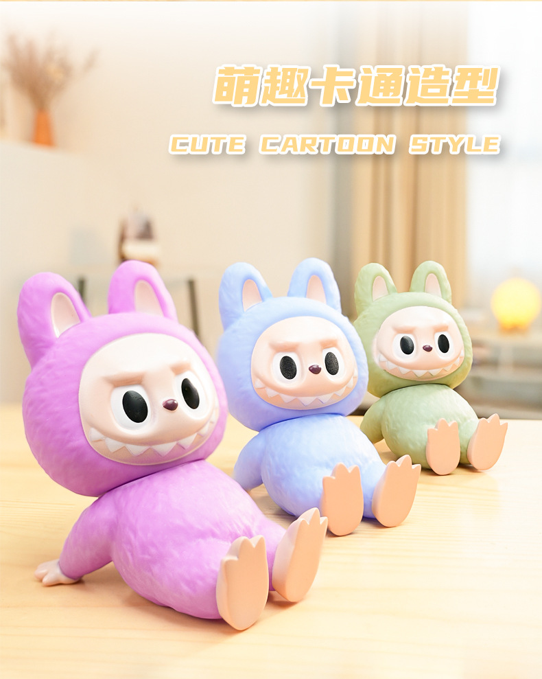 6pcs New Kawaii Labubu Phone Holder Labubu Figure Model Desktop ...