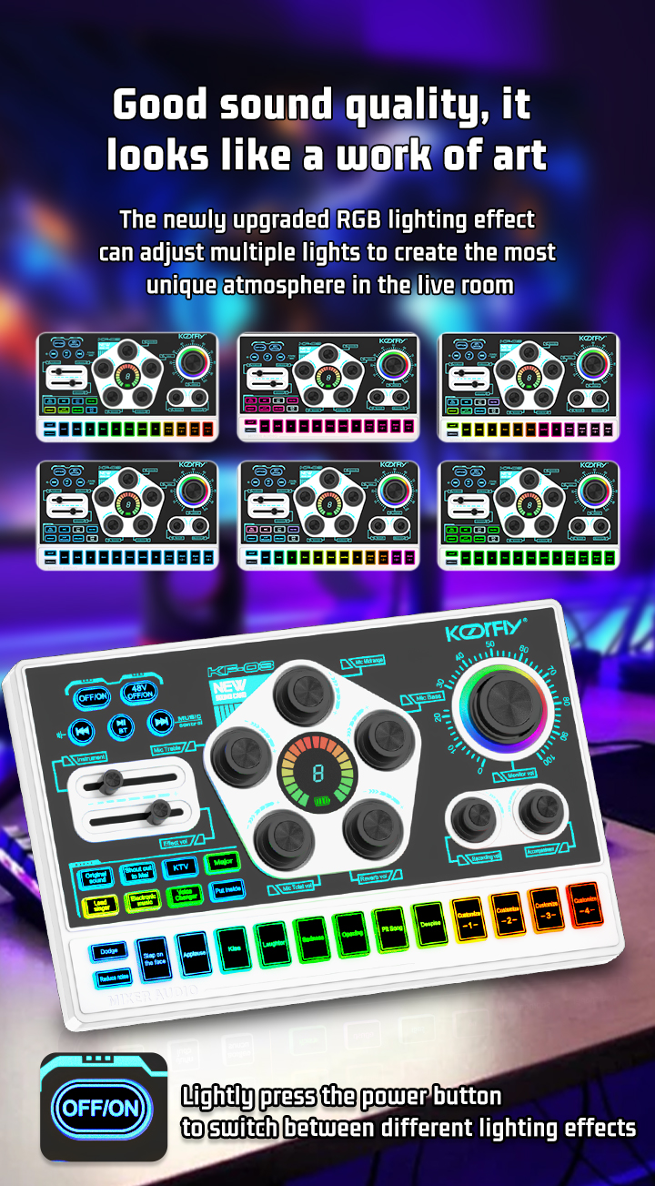 KoorFly KF03 Sound Card 48V Set with Noise Cancellation & Custom Sound ...