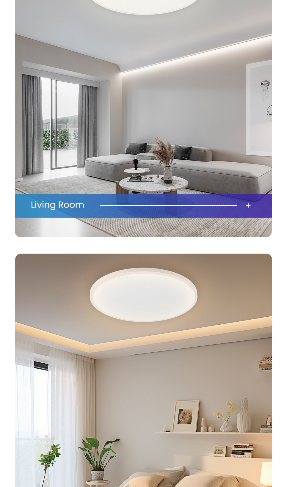 【Remote Control】LED Ceiling Light 20W 36W 48W 72W 96W Tricolor Modern ...