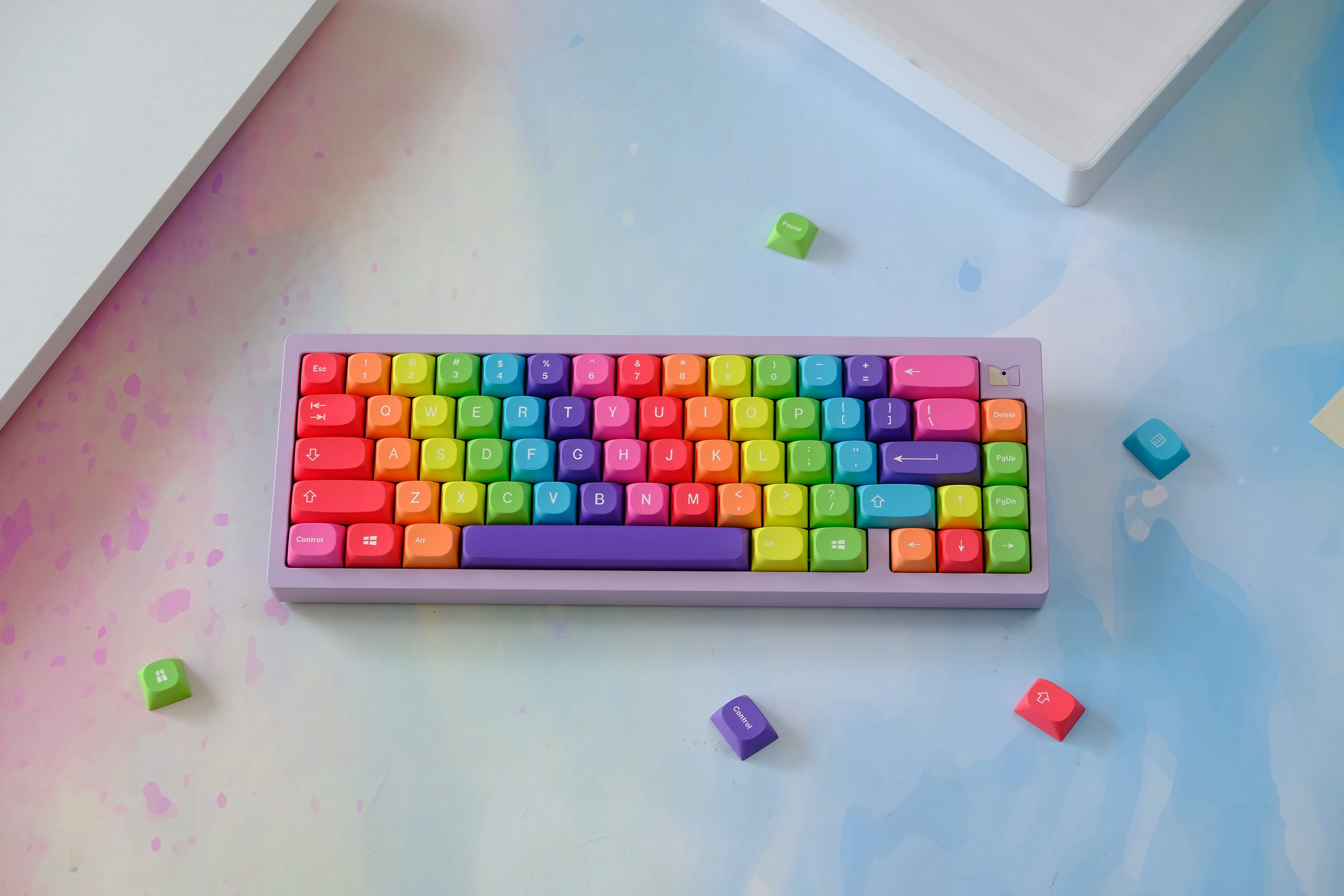 MA Profile GMK Rainbow Keycaps Bright Gradient KeyCap PBT Dye ...