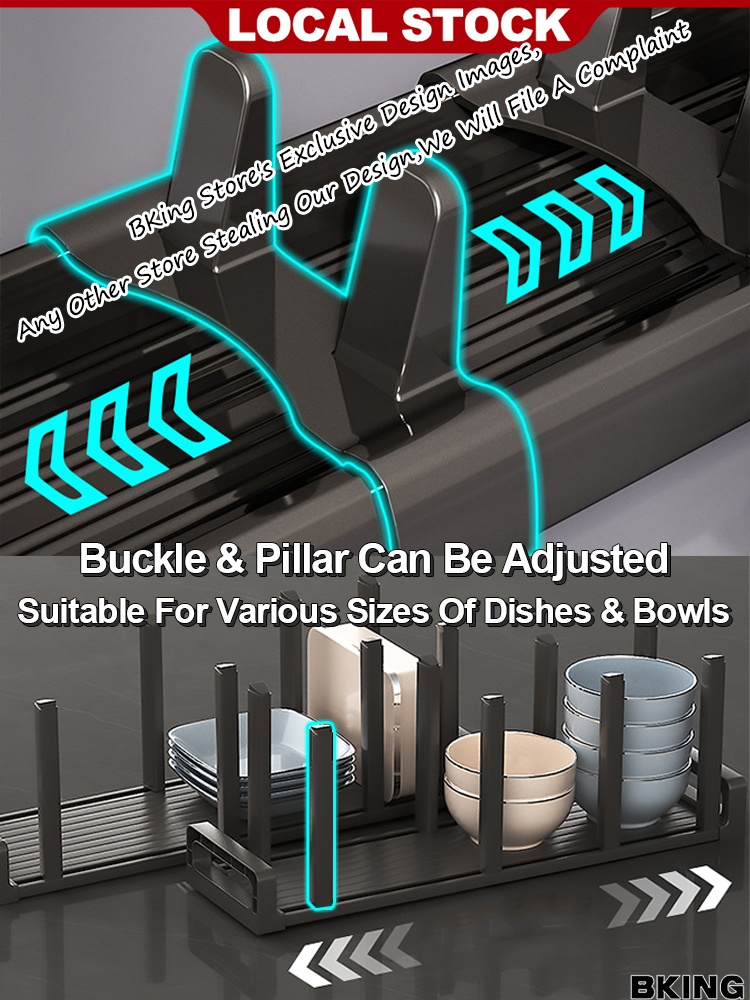 Plate Organiser Kitchen Drawer Organiser Cabinet Organizer Dish Bowl ...