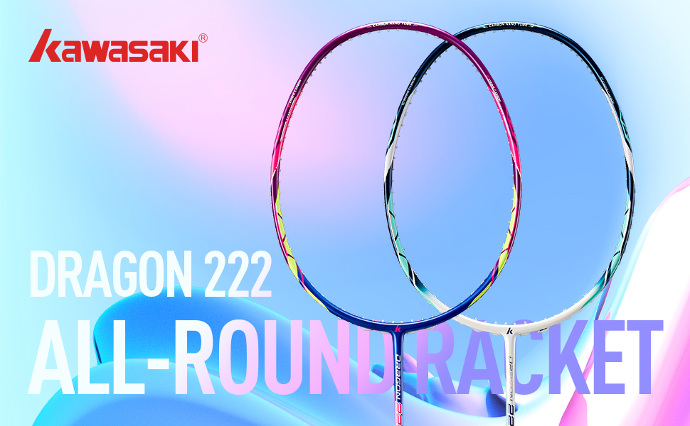 Kawasaki Badminton Racket DRAGON 222 5U 18-30LBS 100% CARBON FIBER For ...
