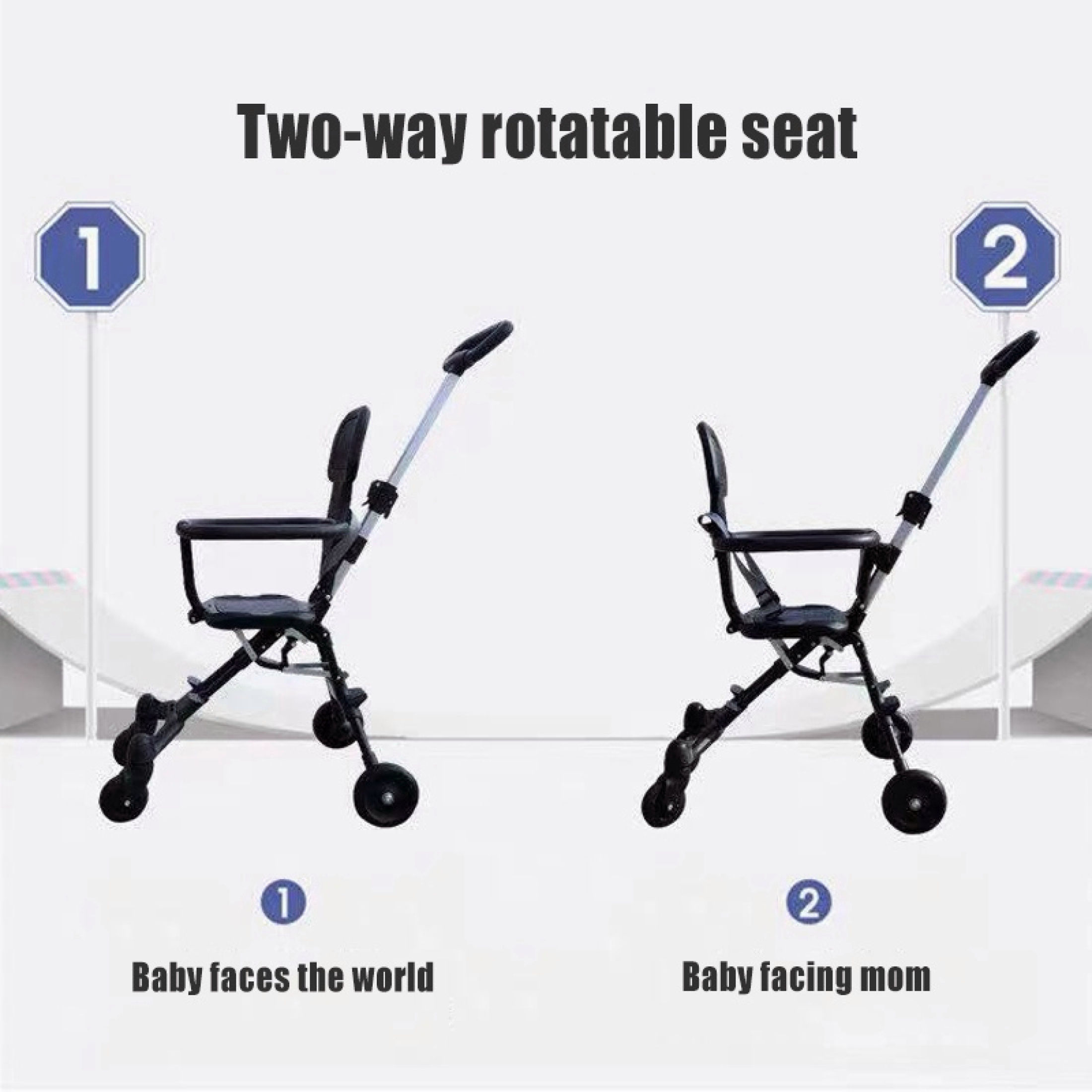 （2025 new model）Folding baby stroller two-way stable soft seat stroller ...