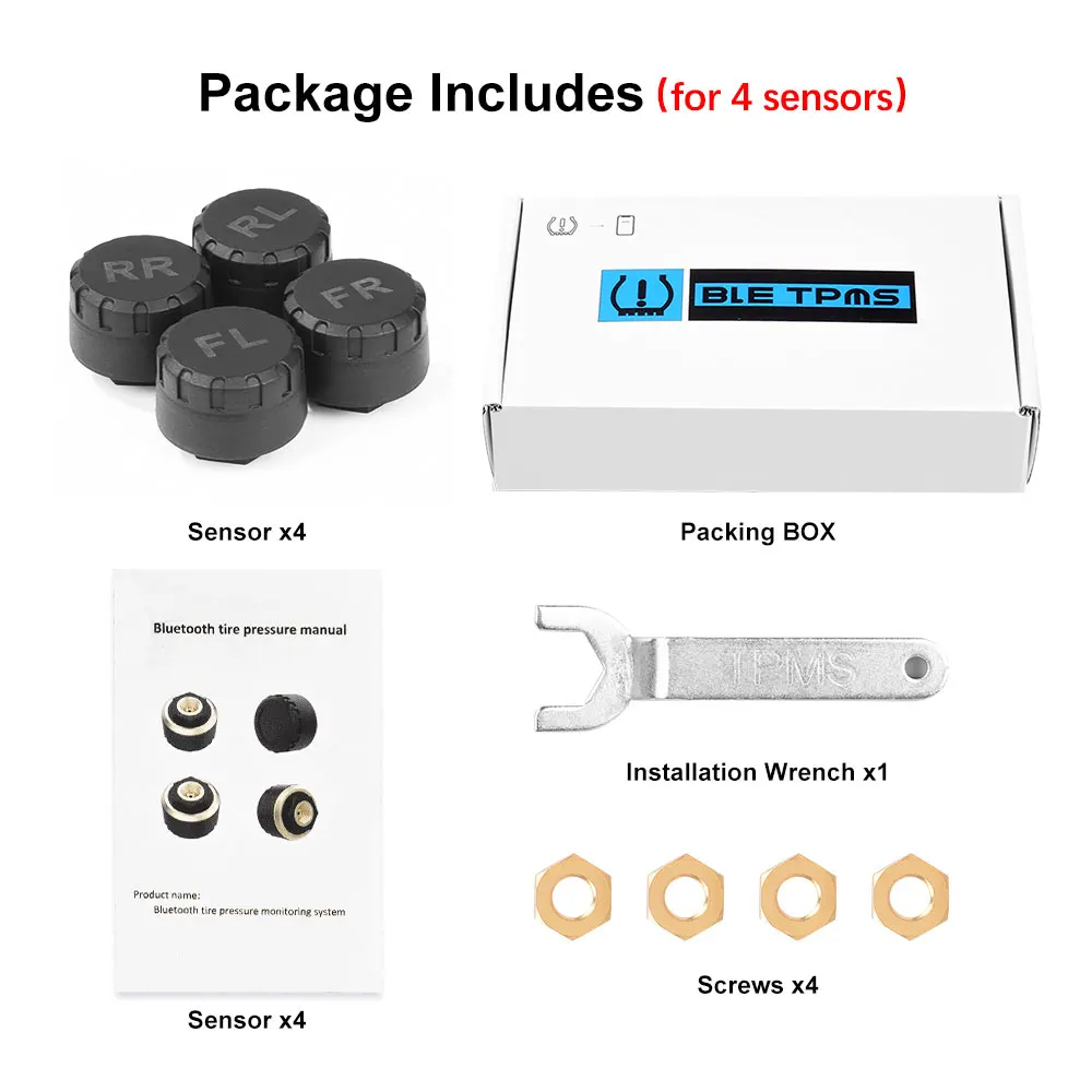 TPMS Tire Pressure Sensors for Motorcycle Car Truck Bluetooth ...