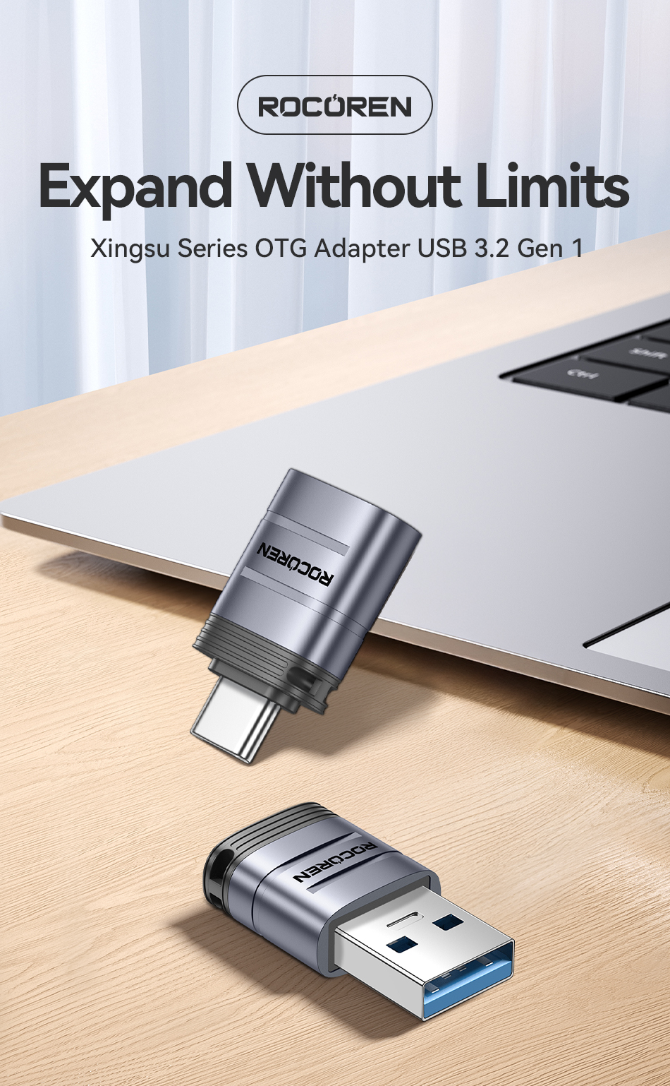 Rocoren USB 3.2 Gen1 Type-C OTG Adapter Type C USB C Male To USB Female ...