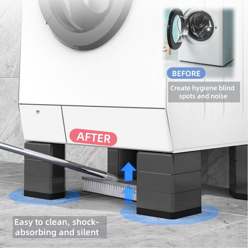 【SG READY STOCK】4Pcs Home Washing Machine Feet Mats Refrigerator Anti ...