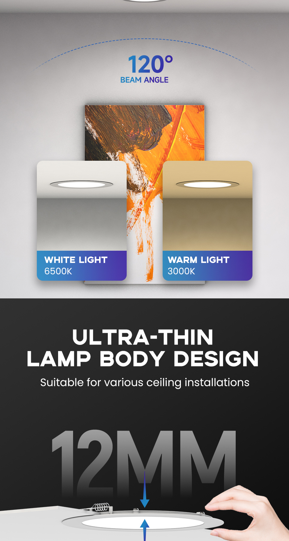 Recessed LED Downlight With Drive Tricolor/White Light/Warm Light ...