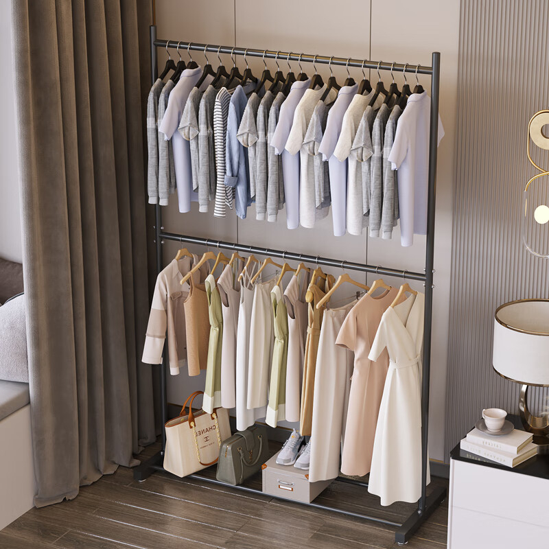 【Factory promotion】Durable Steel Laundry Rack: Single/Double Pole ...