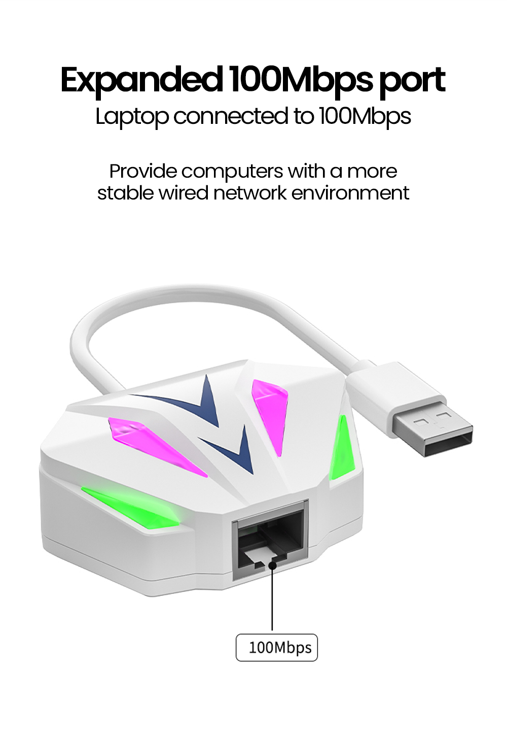 Mood Lighting RJ45 Gigabit Ethernet Switch Splitter Network Cable ...