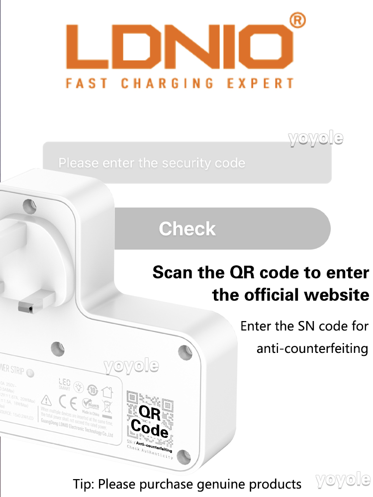 Authentic LDNIO Plug Adapter Multi Plug Extension Socket with Usb 2 Pin ...