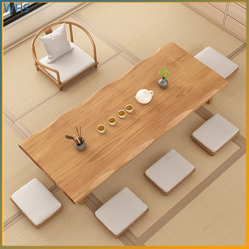Solid wood tea table and chair combination tatami kang table kung fu ...