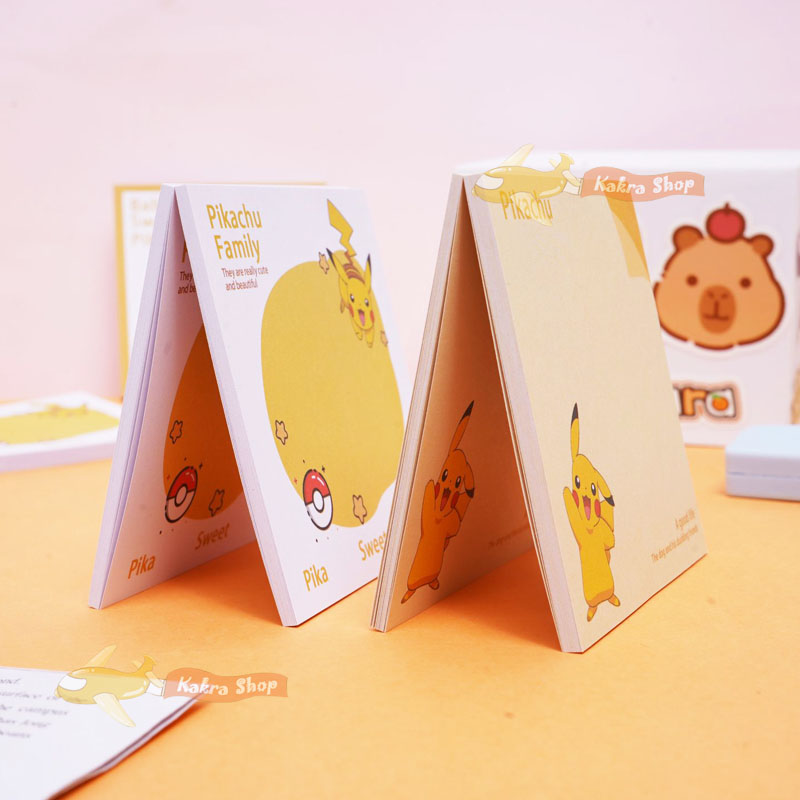 4pcs Pikachu Memo Pad Pokemon Pokeball Notepad Student Creative ...