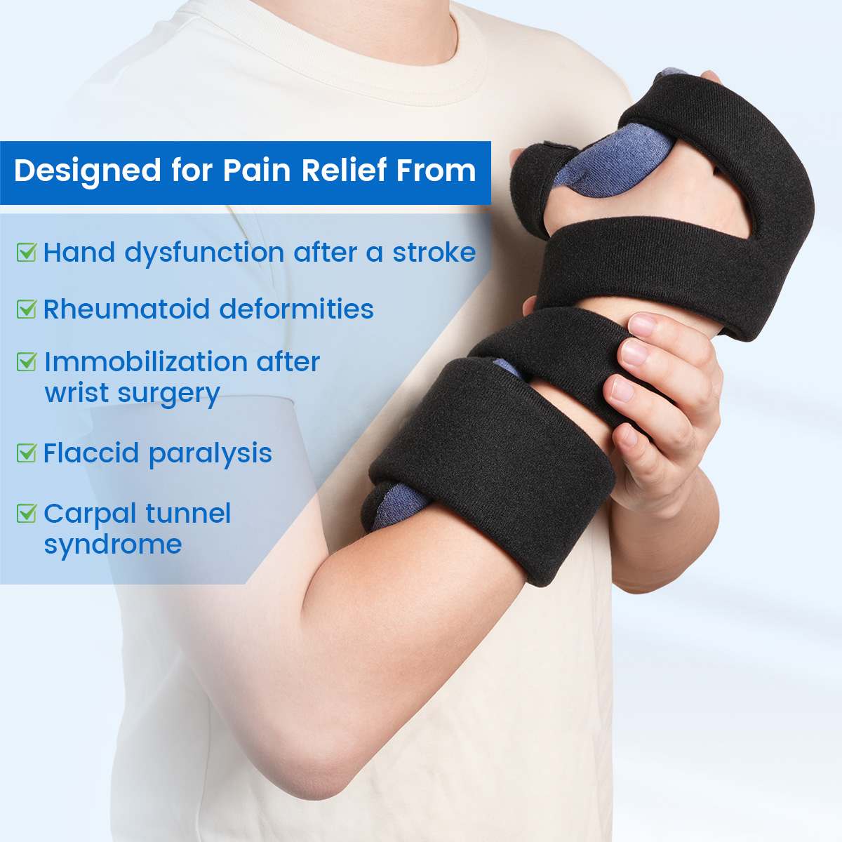 VELPEAU Hand Guard Stroke Resting Hand Splint Night Hand Immobilizer ...