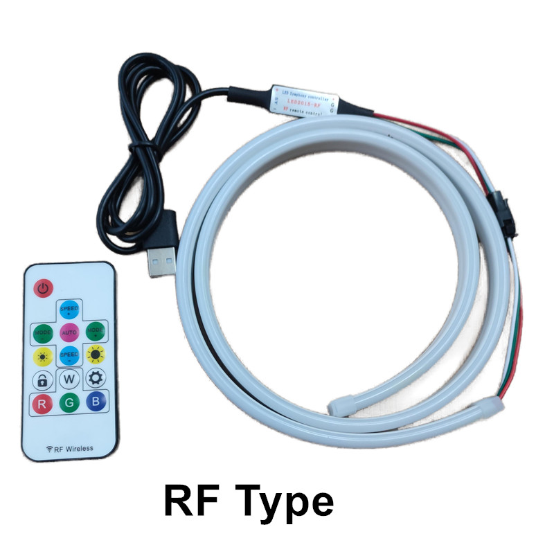 5V USB RGBIC Neon LED Strip Light with RF Remote Flexible DIY Signage ...