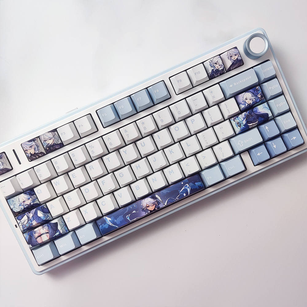 7/8pcs Genshin Impact Furina Wanderer Keycaps Cherry Profile PBT Dye ...