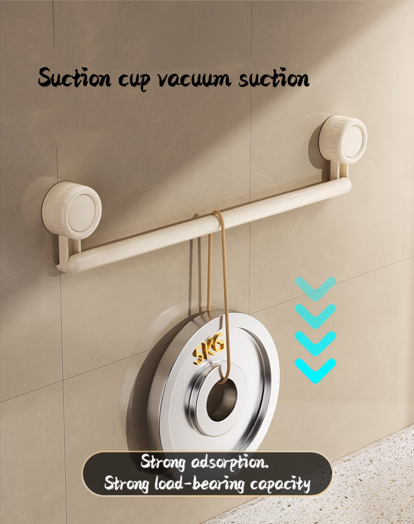 Suction Cup Kitchen Hanging Rack with Hooks No Punching Wall Mounted ...
