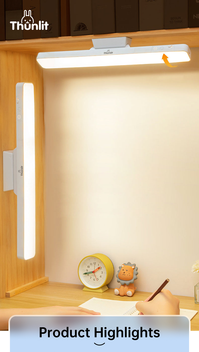 Thunlit Wall Mounted Study Lamp 2000mAh Rechargeable College Student ...
