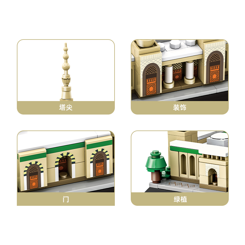 The Prophet's Mosque in Medina Building Blocks 594 Pcs WANGE Masjidal ...