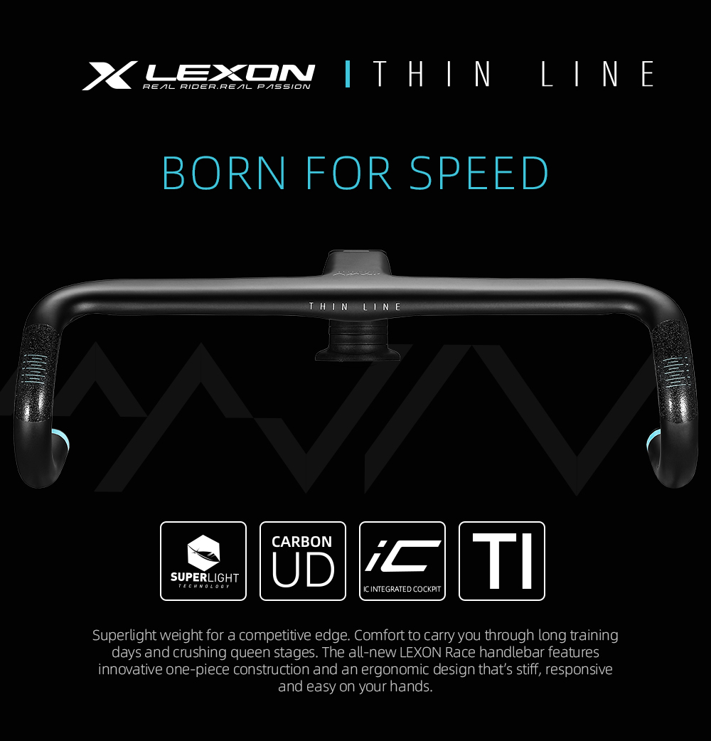 LEXON THIN LINE Carbon Road Integrated Handlebar Supported Full Inner ...