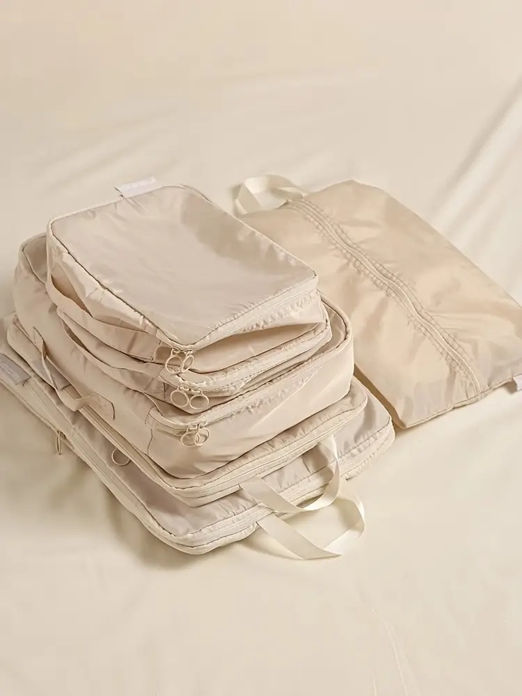 7-Piece Compressible Travel Packing Cubes Set - Organize Clothes ...