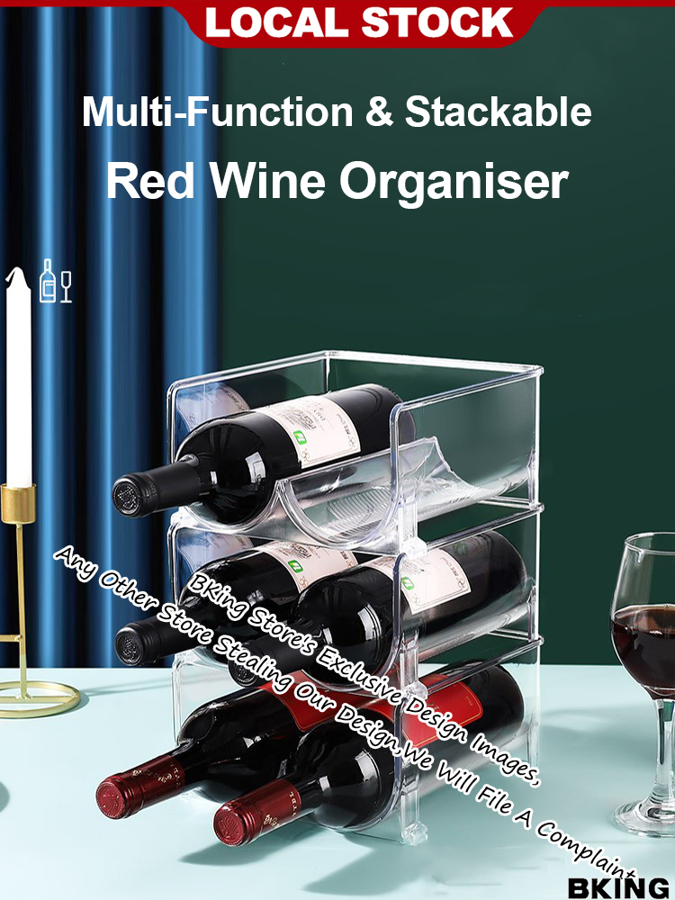 Acrylic Wine Rack Fridge Organizer Water Bottle Organiser Stackable ...
