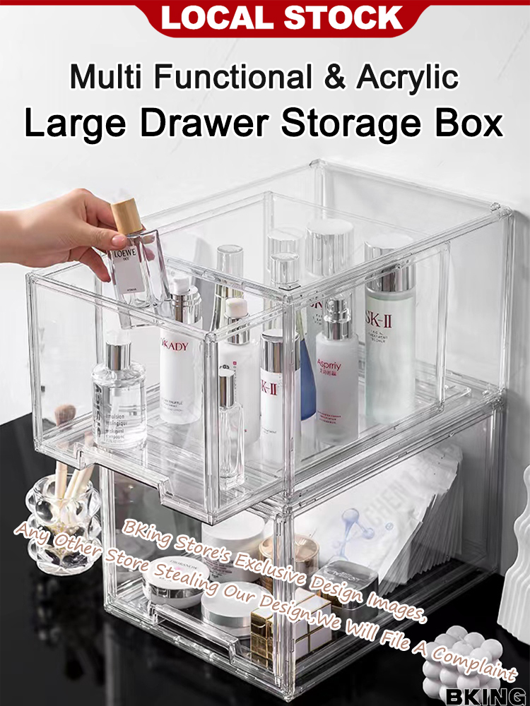 Stackable Drawer Transparent Storage Box Acrylic Drawer Organizer ...