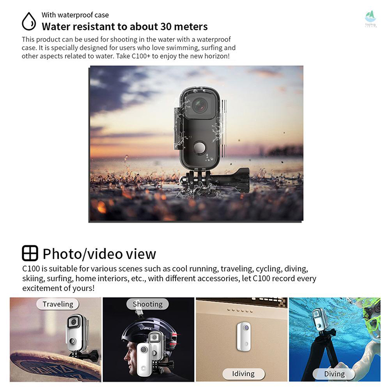 SJCAM C100/C100+Plus Mini Action Camera 4K/30FPS Video Digital Camera ...