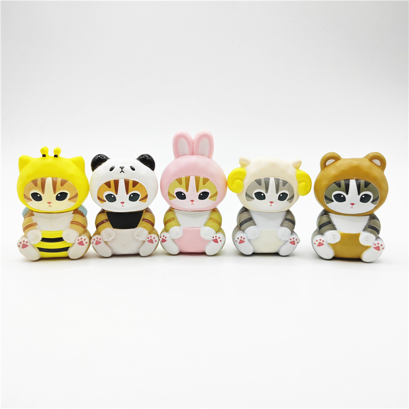 5Pcs/Set Cartoon Anime Mofusand Cat Cosplay Animal Sheep Bee Rabbit ...