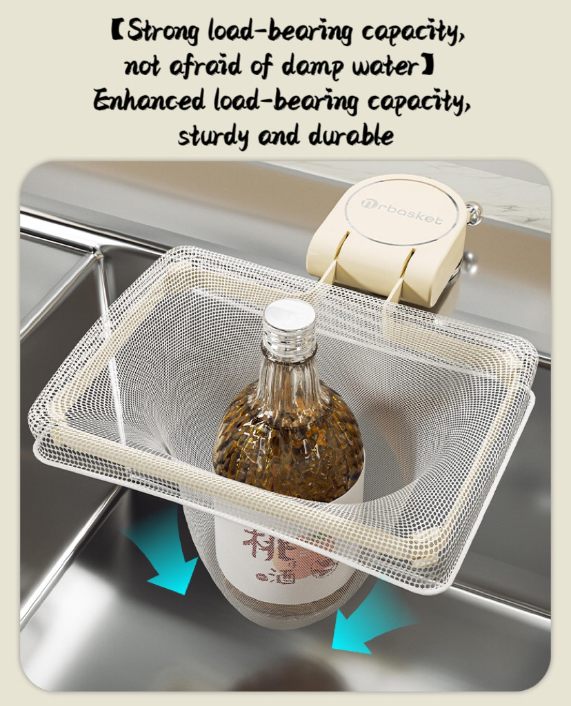Suction Cup Kitchen Sink Filter Drainage Rack with Disposable Filter ...