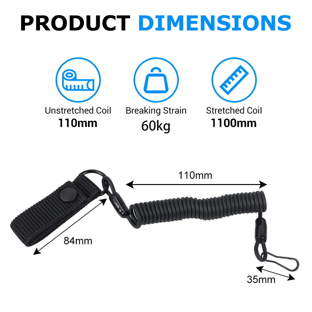 Elastic Lanyard Rope Tactical Anti-lost Military Spring Safety Strap ...