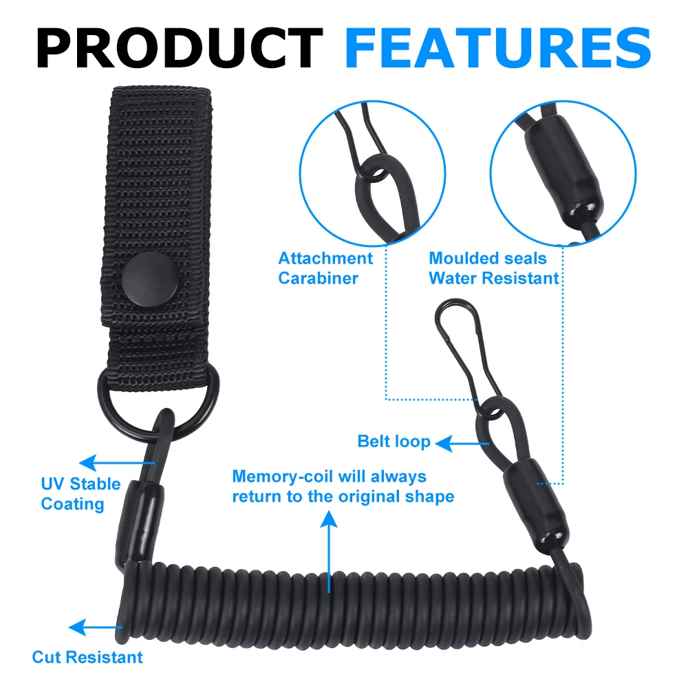 Elastic Lanyard Rope Tactical Anti-lost Military Spring Safety Strap ...