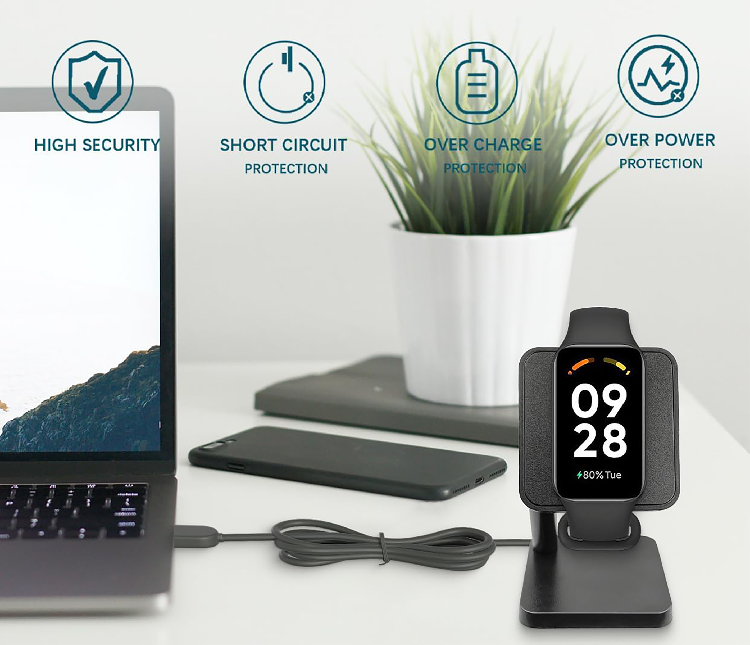 SciuU Magnetic charging stand for Xiaomi Band 9 / 9 Active / 9 Pro ...