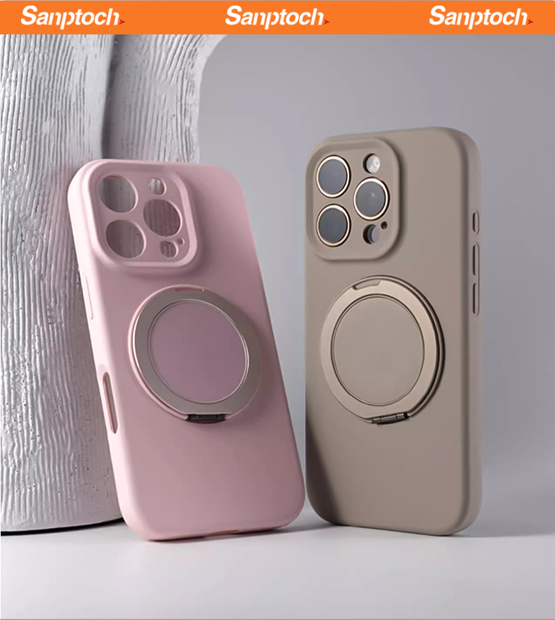 Sanptoch 360° Rotatable Stand Ring Phone Case For iPhone 16 15 14 13 ...