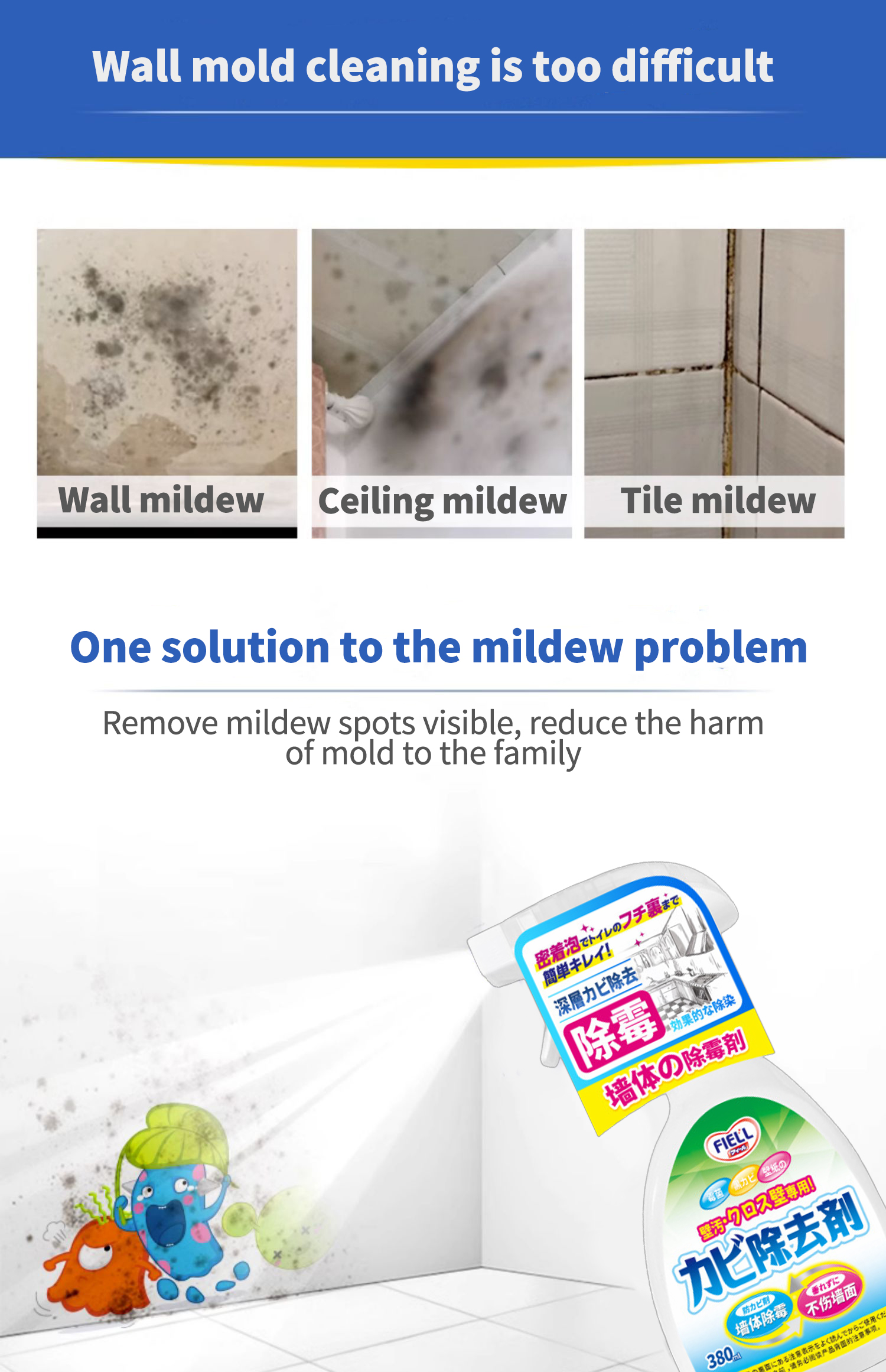 【Hot In Japan】Mold remover spray /Mildew Remover /Mold Cleaner /kitchen ...