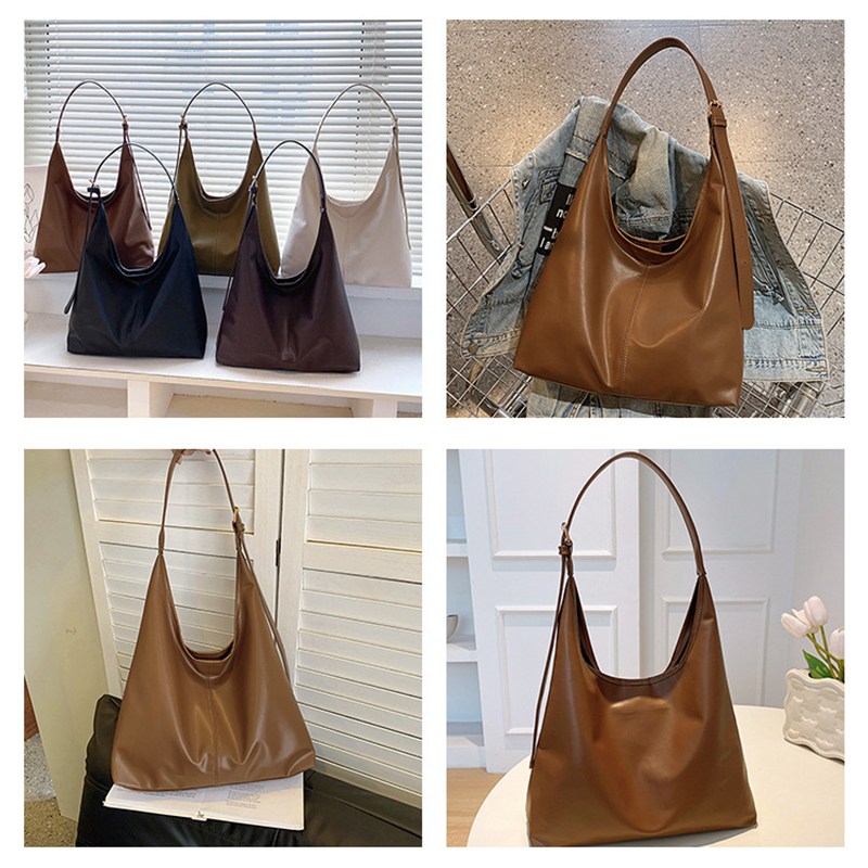 Leacat Retro commuting texture single shoulder bag for women with ...