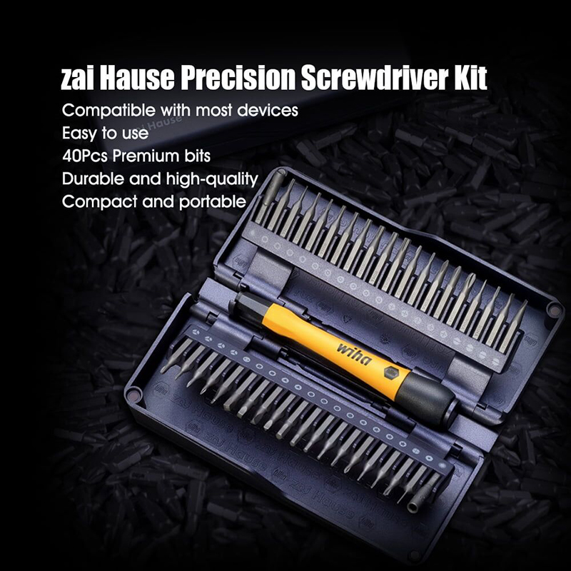 Electric Screwdriver Wiha 44624 Micro-bit Set 40 in 1 Magnetic Multi ...